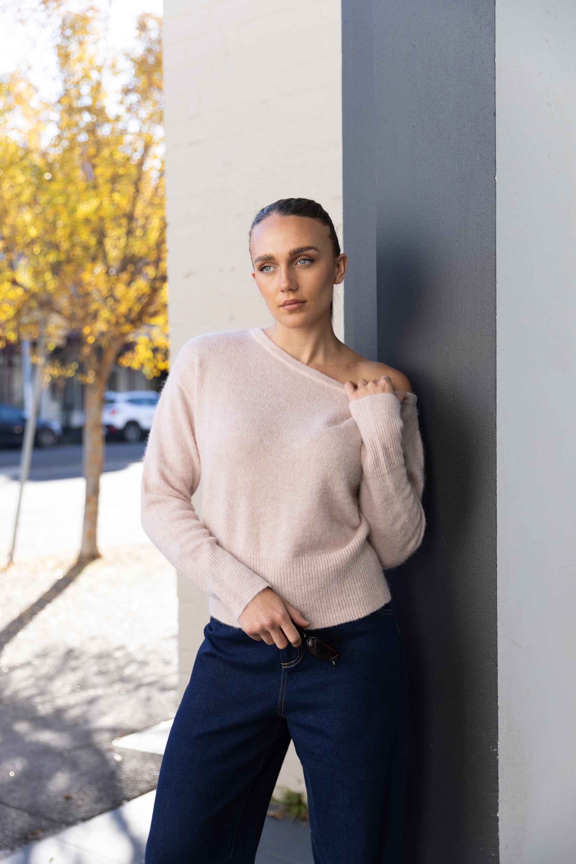 Two - T's Off Shoulder Fluffy Knit - Pink - Sizes: S M L – Via Vai New Farm